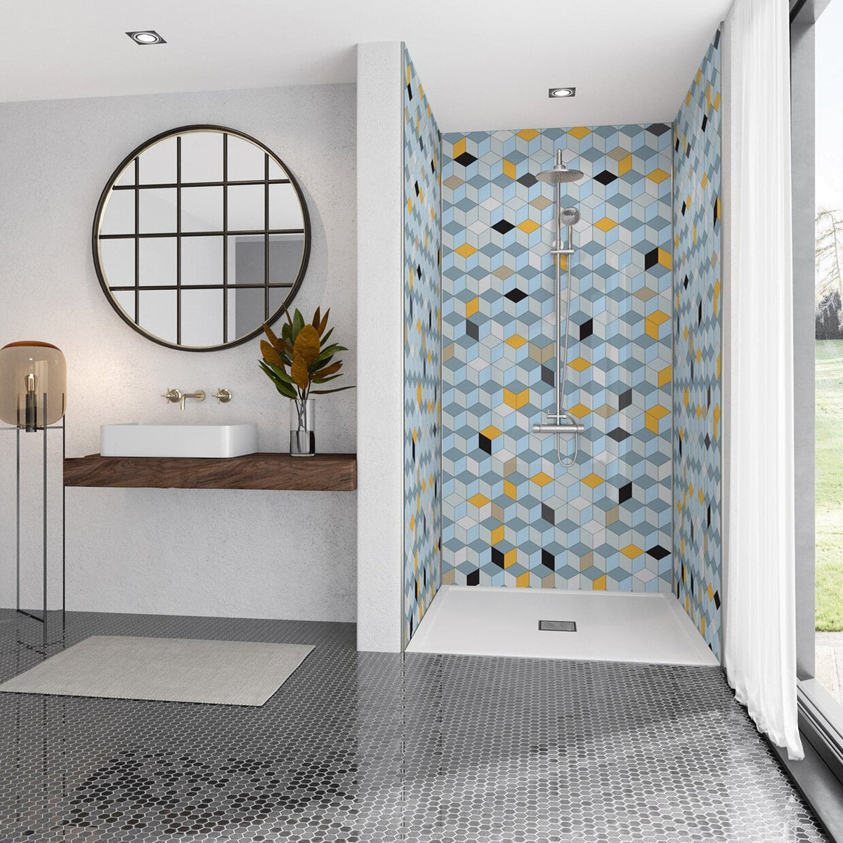 Mermaid Brilliance Acrylic 1200mm Shower Panel (Gloss) – Puffin Bathrooms