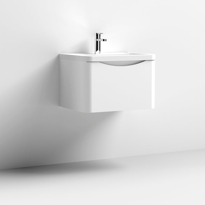 Satin White Modular Bathroom Furniture with Ceramic Basin Range ...