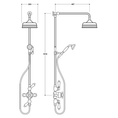 Synergy Mersey Dual Head Wall Mounted Rigid Riser Shower – Puffin Bathrooms